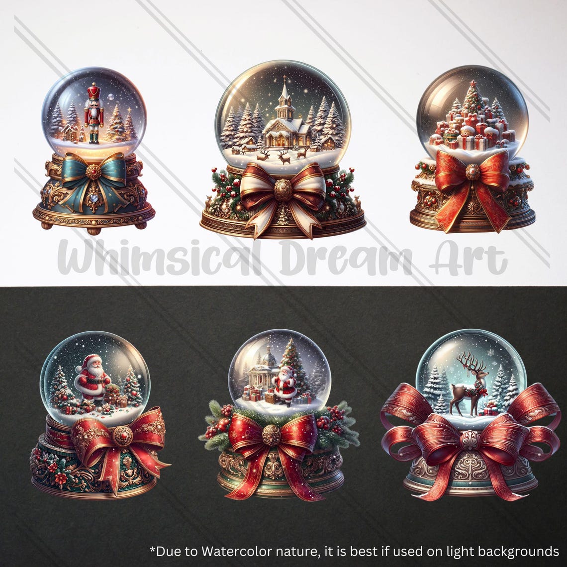 29 Christmas Snowglobes Clipart Set, Christmas Clipart PNG, Elegant ...