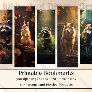 20 Woodland Animal Bookmark Designs, Printable Bookmarks Digital ...