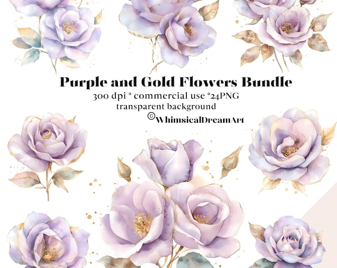 X20 PNG | Purple Gold Flower Clipart | Abstract Flowers | Printable ...