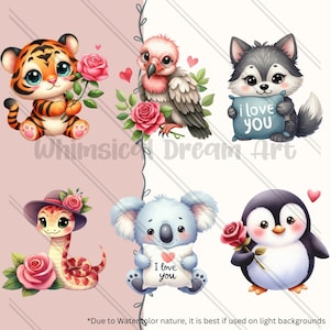28 Valentine Baby Animals PNG Collection, Valentines Day Clipart ...