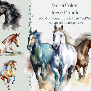 25 Horse PNG Collection | Horse Clipart Set | Watercolor Horse ...