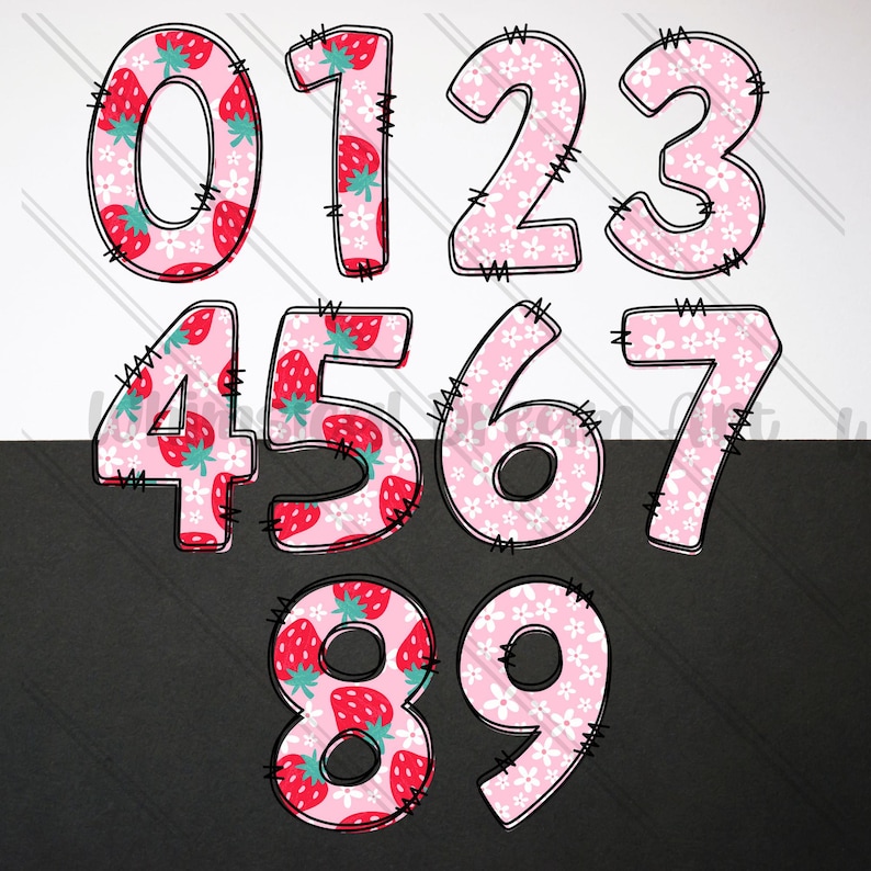Strawberry Clipart Decorative Letters for Commercial Use Digital Art ...