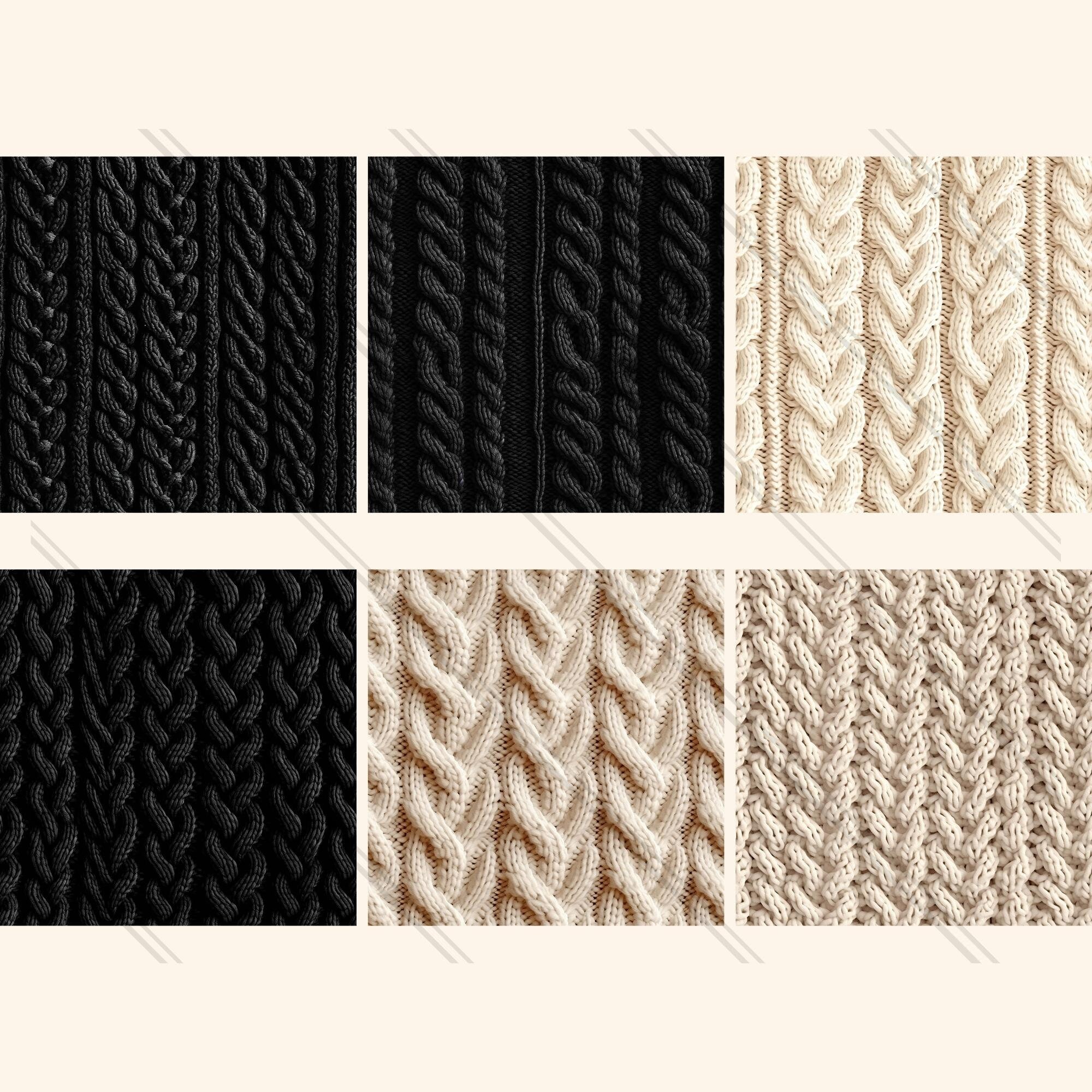 24 Seamless Knit Texture Junk Journal Paper, Knit Paper Printable ...