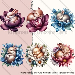 31 Baby Bunnies & Flowers Clipart, Nursery Spring, Children, Daisies ...