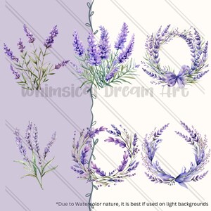 26 Watercolor Lavender Flower Clipart, Provence Floral Wedding PNG ...