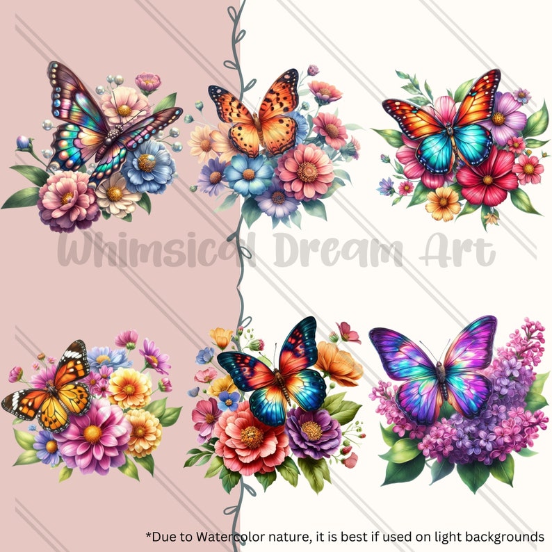 25 Butterfly Watercolor Clipart, Monarch PNG, Floral, Summer Bundle ...