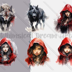 34 PNG Watercolour Red Riding Hood Clipart, Little Red Riding Hood ...