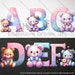 Cute Teddy Bear Clipart Decorative Letters for Commercial Digital Art ...