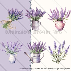 26 Watercolor Lavender Flower Clipart, Provence Floral Wedding PNG ...