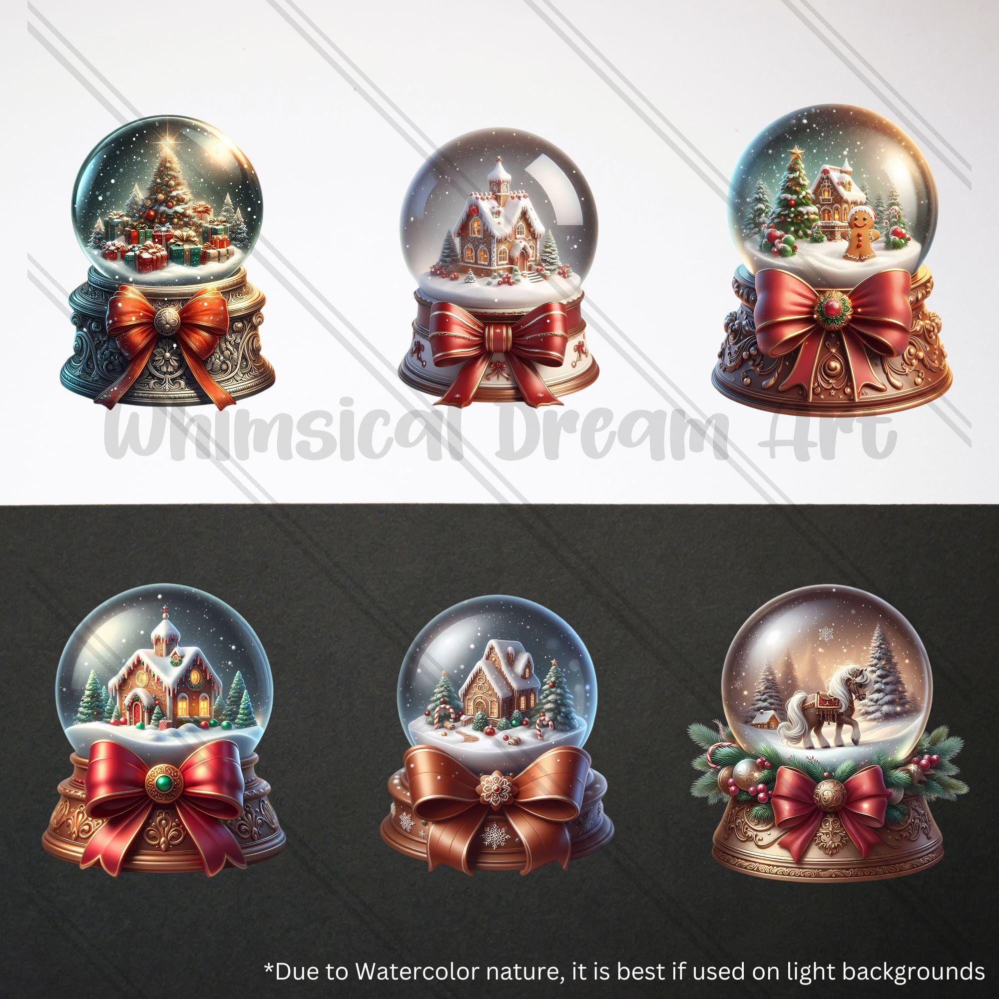 29 Christmas Snowglobes Clipart Set, Christmas Clipart PNG, Elegant ...