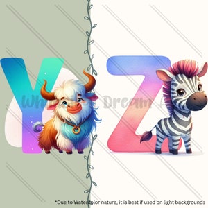 Animal Alphabet Clipart Decorative Letters, Alphabet Clipart, Letter ...