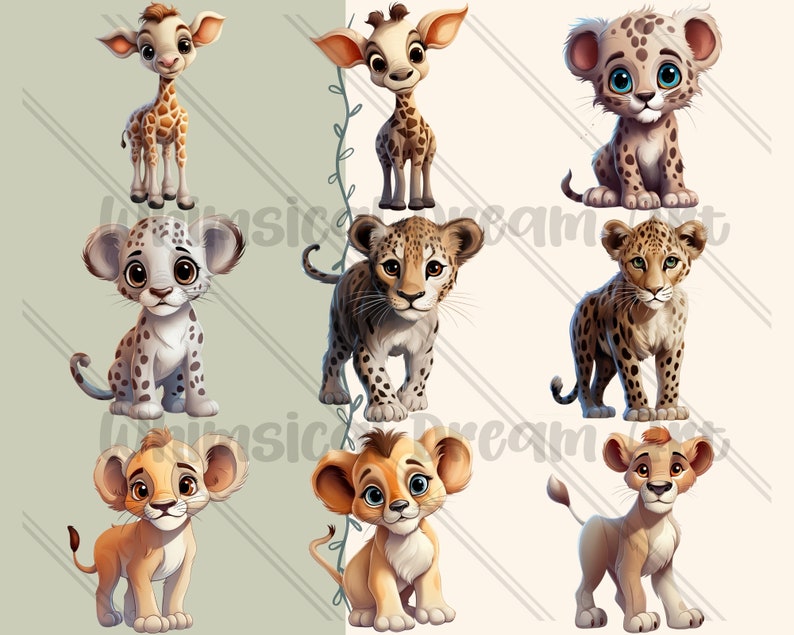53 Safari Animals Clipart Watercolor Bundle, Jungle Safari PNG, African ...