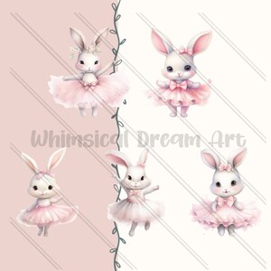 29 Watercolor Ballerina Bunny Clipart, Ballet Bunnies in Tutu Dress ...