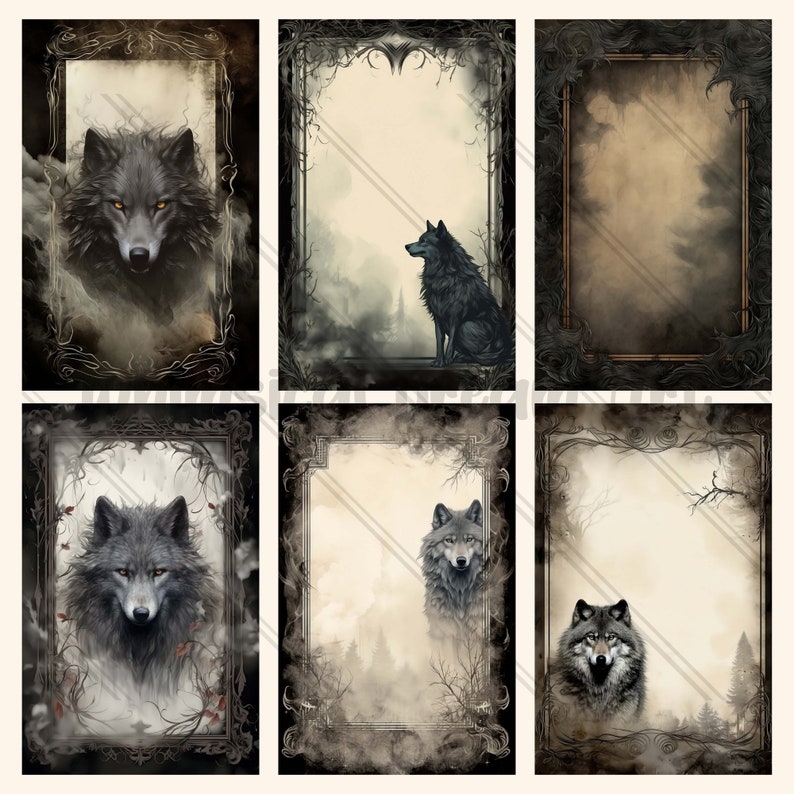 26 Papel digital de lobo vintage, fondo angustiado, telón de fondo ...