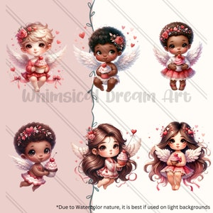 25 Watercolor Cute Valentines Cupid Clipart PNG, Valentines Day Bundle ...