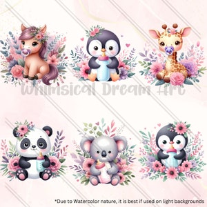 35 Watercolor Cute Baby Animal Clipart, Animals Png, Baby Images ...