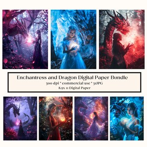 31 Enchantress and Dragons Digital Paper, Celestial Goddess, JPG ...