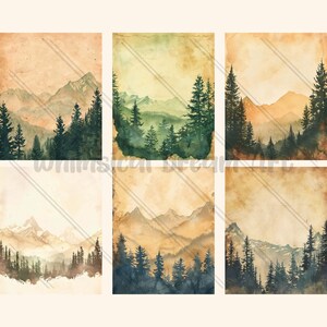35 Mountain Junk Journal Printable Pages, Printable Hiking Junk Journal ...