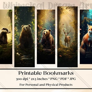 20 Woodland Animal Bookmark Designs, Printable Bookmarks Digital ...