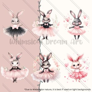 29 Watercolor Ballerina Bunny Clipart, Ballet Bunnies in Tutu Dress ...