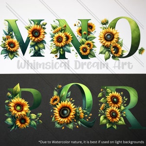 Sunflower Clipart Decorative Letters for Commercial Use Digital Art ...