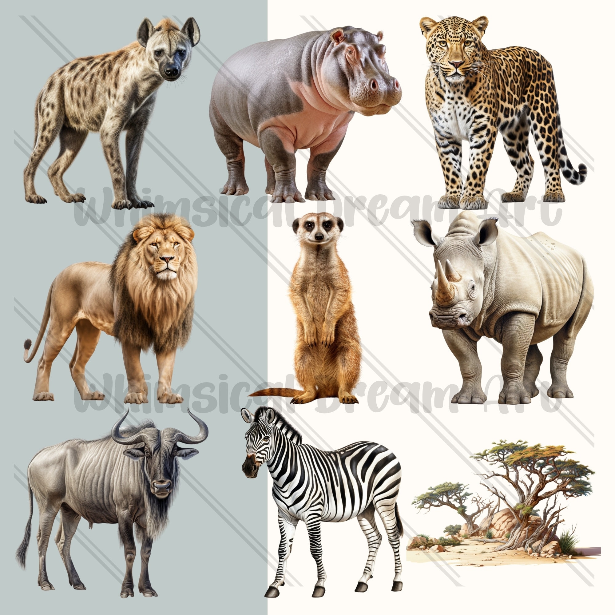 50 Safari Animal Clipart Bundle, Jungle Savannah PNG, African Animals ...