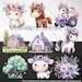 45 Watercolor Purple Farm Animal Clipart - Cute Chickens, Chicks ...