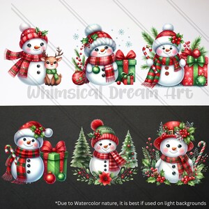 24 Christmas Red Snowman Clipart Bundle, Red and Green Snowman Png ...