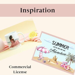 42 Pink Beach Bundle, Ocean Travel, Digital Beach Clipart, Watercolor ...