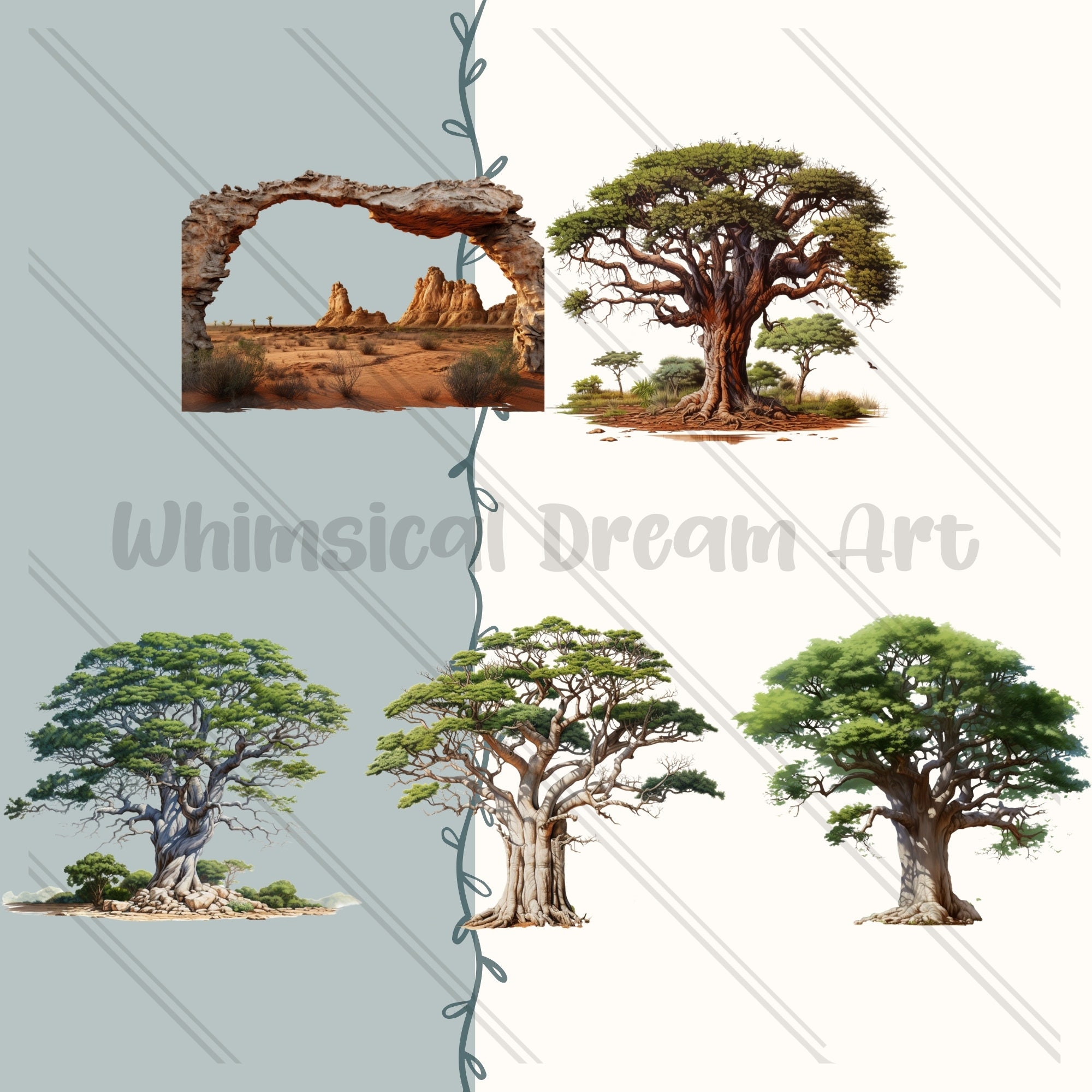 50 Safari Animal Clipart Bundle, Jungle Savannah PNG, African Animals ...