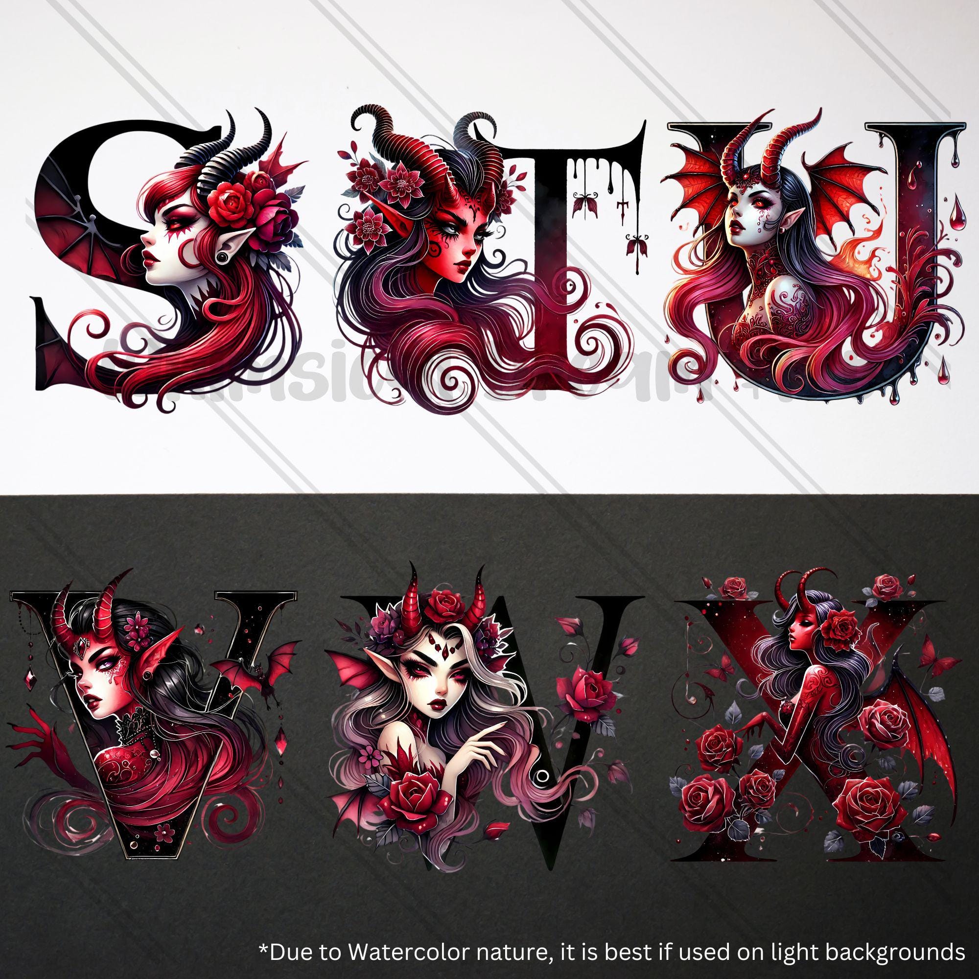 Lilith Clipart Decorative Letters, Uppercase Alphabet Set, Clipart Png ...