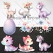 44 Watercolor Girl Dinosaurs Clipart, Girly Dino Theme Baby Party ...