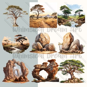 50 Safari Animal Clipart Bundle, Jungle Savannah PNG, African Animals ...