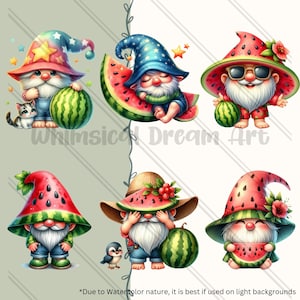 24 Watermelon Gnomes PNG Bundle Collection, Gardening Gnomes ...