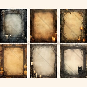 27 Vintage Witch Digital Paper, Distressed Background, Mystical Digital ...