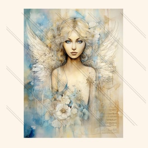 25 Angel Digital Paper, Heavenly Angel ,paper, File Folders, Pockets ...