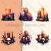25 Halloween Candle Clip Art Pack, Spooky Clipart, Planner Stickers ...