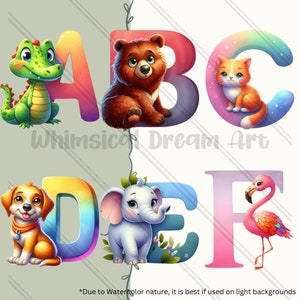 Animal Alphabet Clipart Decorative Letters, Alphabet Clipart, Letter ...