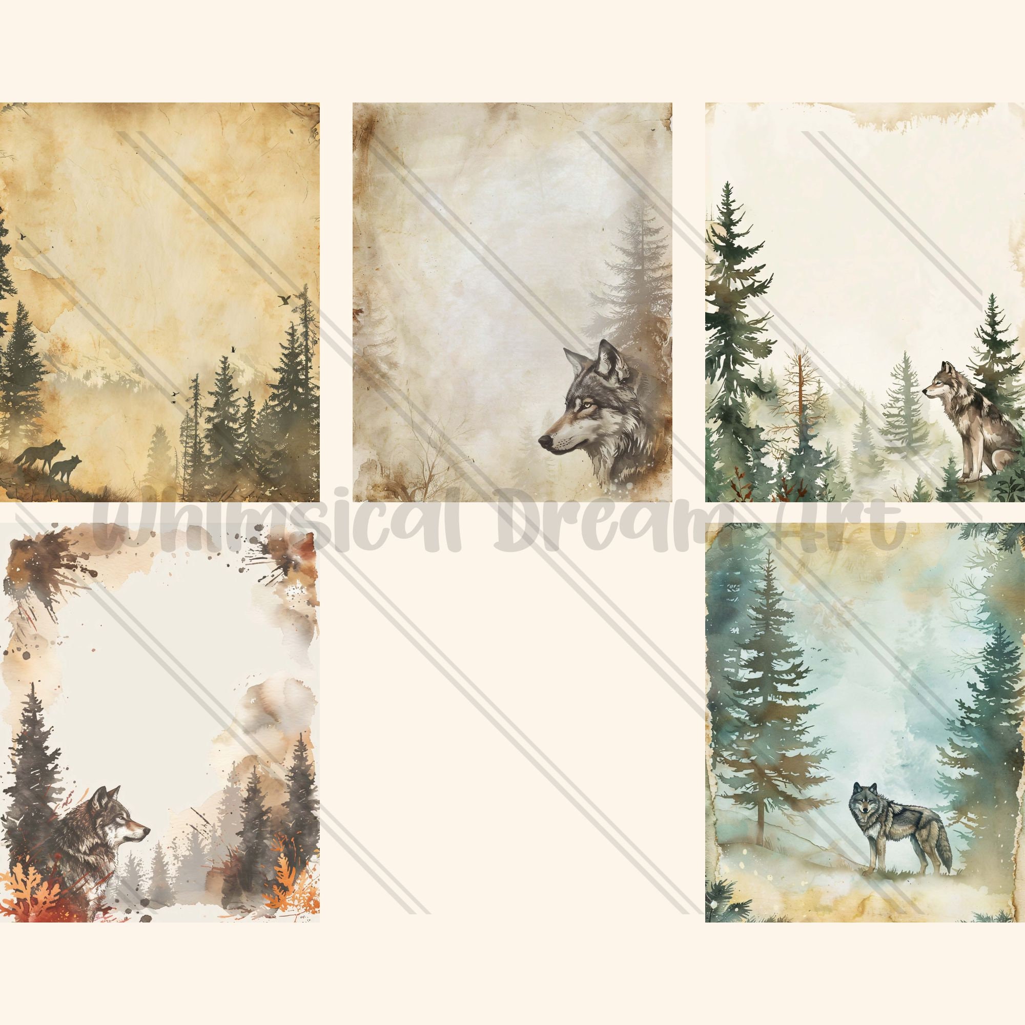 29 Wolf Junk Journal Printable Pages, Printable Junk Journal Pages ...