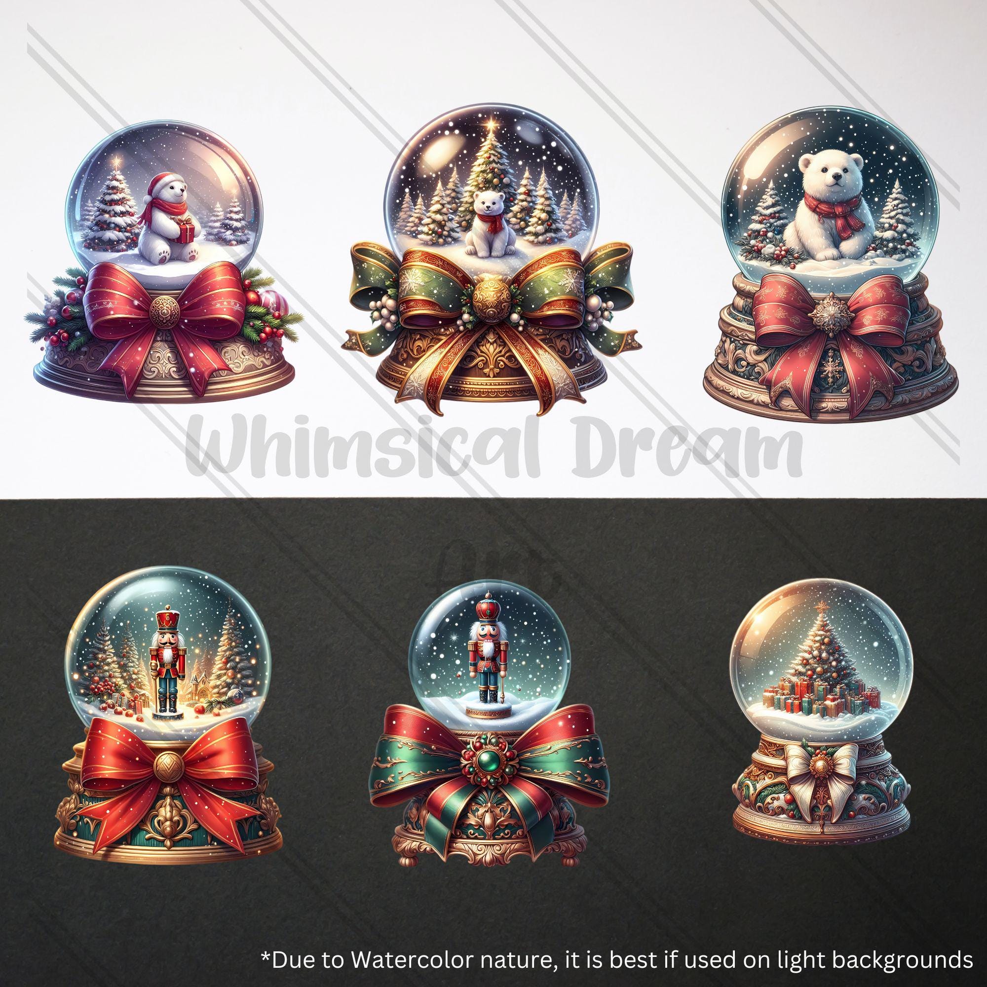 29 Christmas Snowglobes Clipart Set, Christmas Clipart PNG, Elegant ...