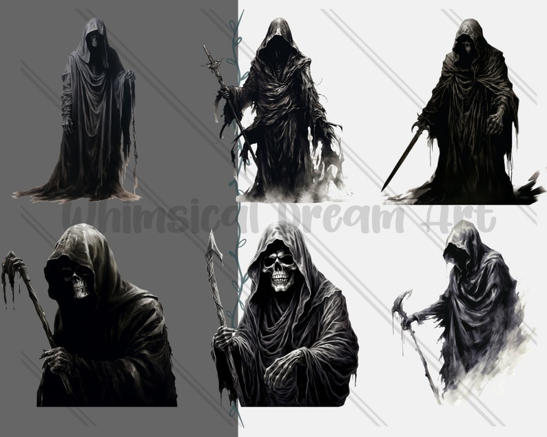 24 Watercolour Death Creature Clipart Images Spooky Clipart - Etsy