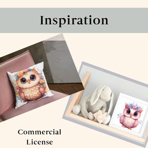 24 PNG Cute Baby Owls, Printable Digital Image Bundle, Crafting Bundle ...