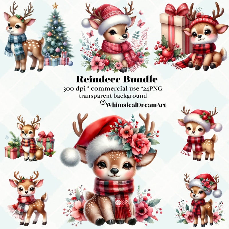Reindeer Clip Art - Etsy