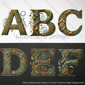 Celtic Clipart Decorative Letters, Uppercase Alphabet Set, Clipart Png ...