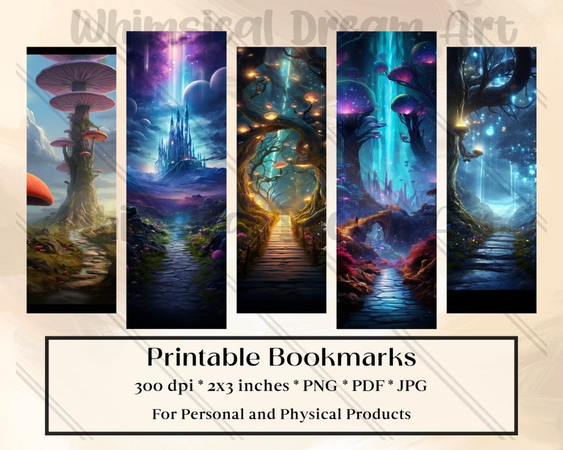 20 Fantasy Roads Bookmark Designs, Printable Bookmarks Digital Download ...