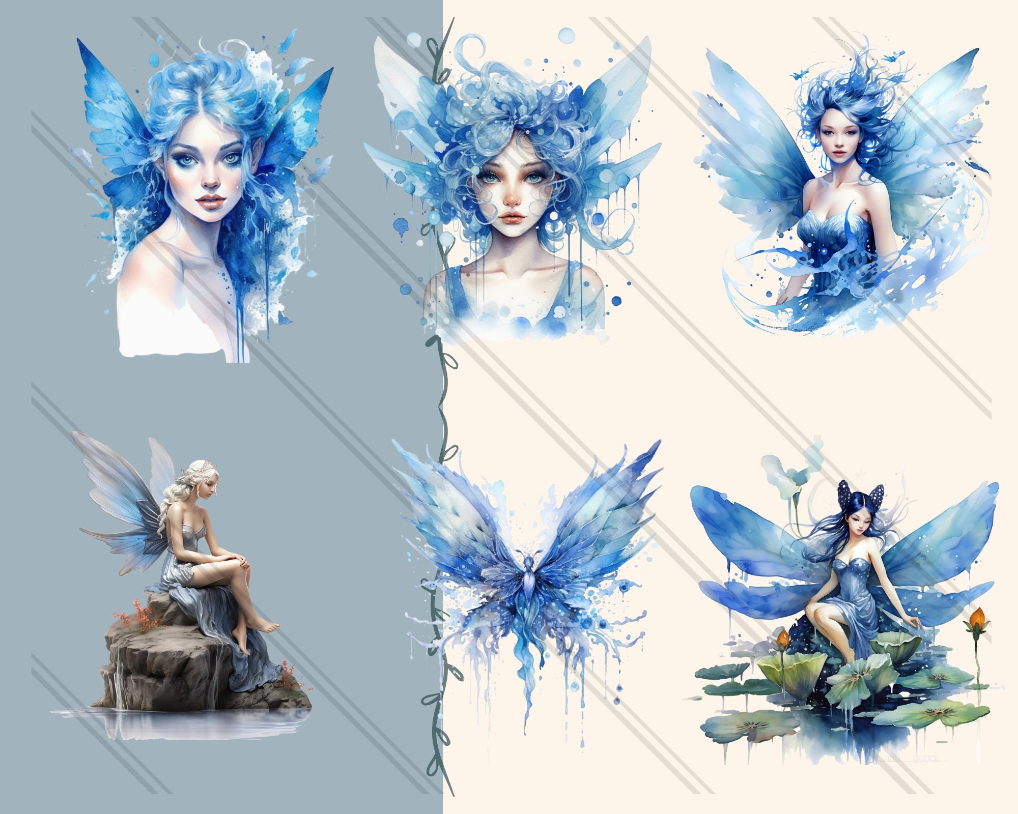 24 PNG Watercolor Water Fairy Clipart | Beautiful Fairies Clipart ...