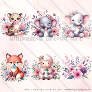 35 Watercolor Cute Baby Animal Clipart, Animals Png, Baby Images ...