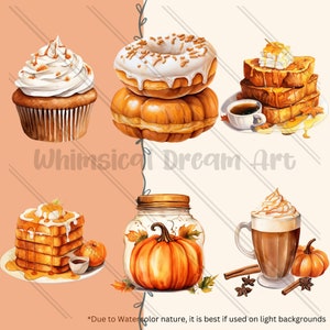 29 Watercolor Pumpkin Spice Clipart Bundle, Cozy Fall Images, Pumpkins ...
