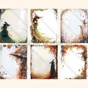 25 Witch Journal Digital Paper, Wicca Background, Fantasy Collage ...