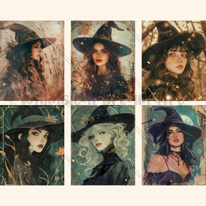 28 Witch Digital Paper, Pagan Background, Fantasy Collage Printable ...